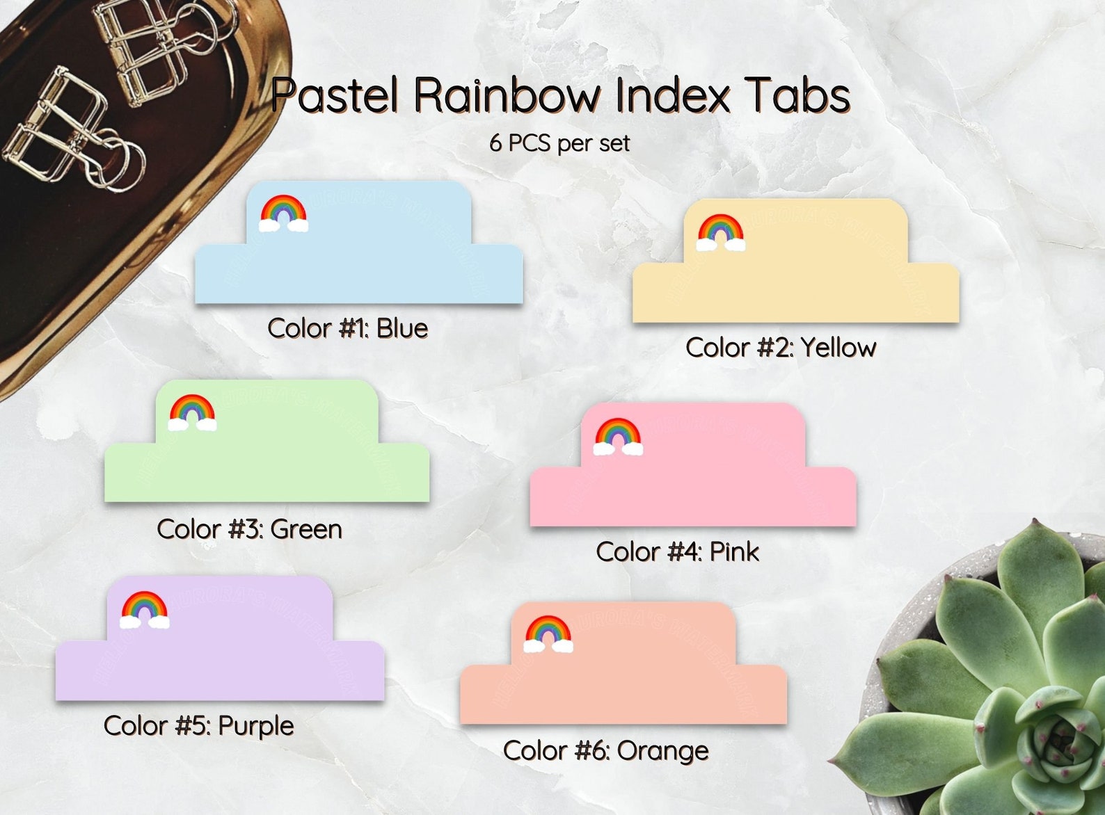 Pastel Rainbow Divider Tabs Index Tabs for Binder Planner - Etsy