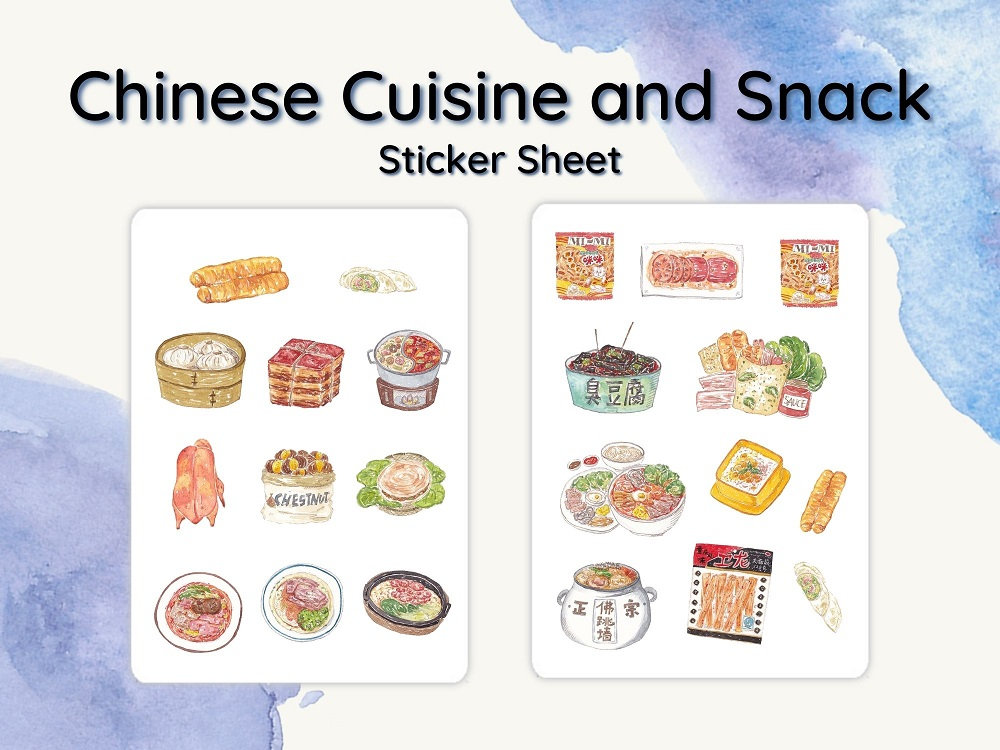 Chinese Cuisine and Snack Sticker Sheet Food Ramen Noodle - Etsy