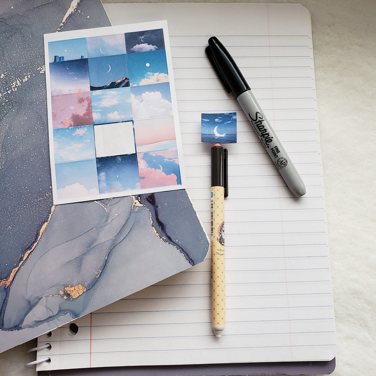 Aesthetic Cloud and Moon Sticker Sheet Pastel Dreamy - Etsy