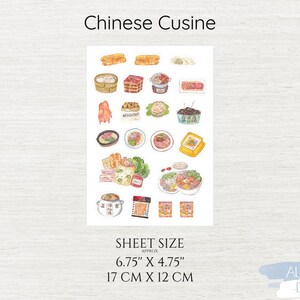 Chinese Cuisine and Snack Sticker Sheet | Chinese Food Bujo Sticker ...