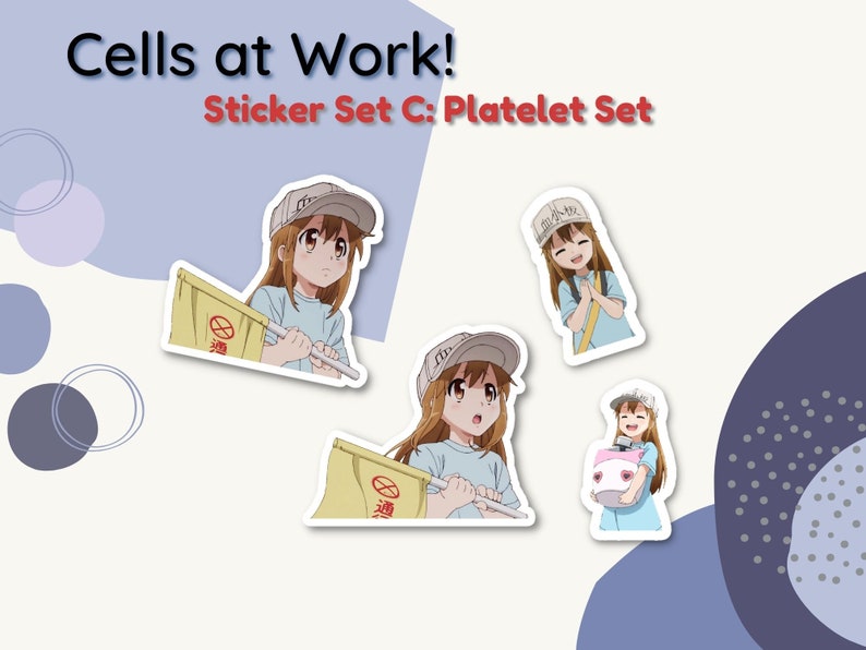 Cells at Workhataraku Saibou Sticker Set Waterproof | Etsy