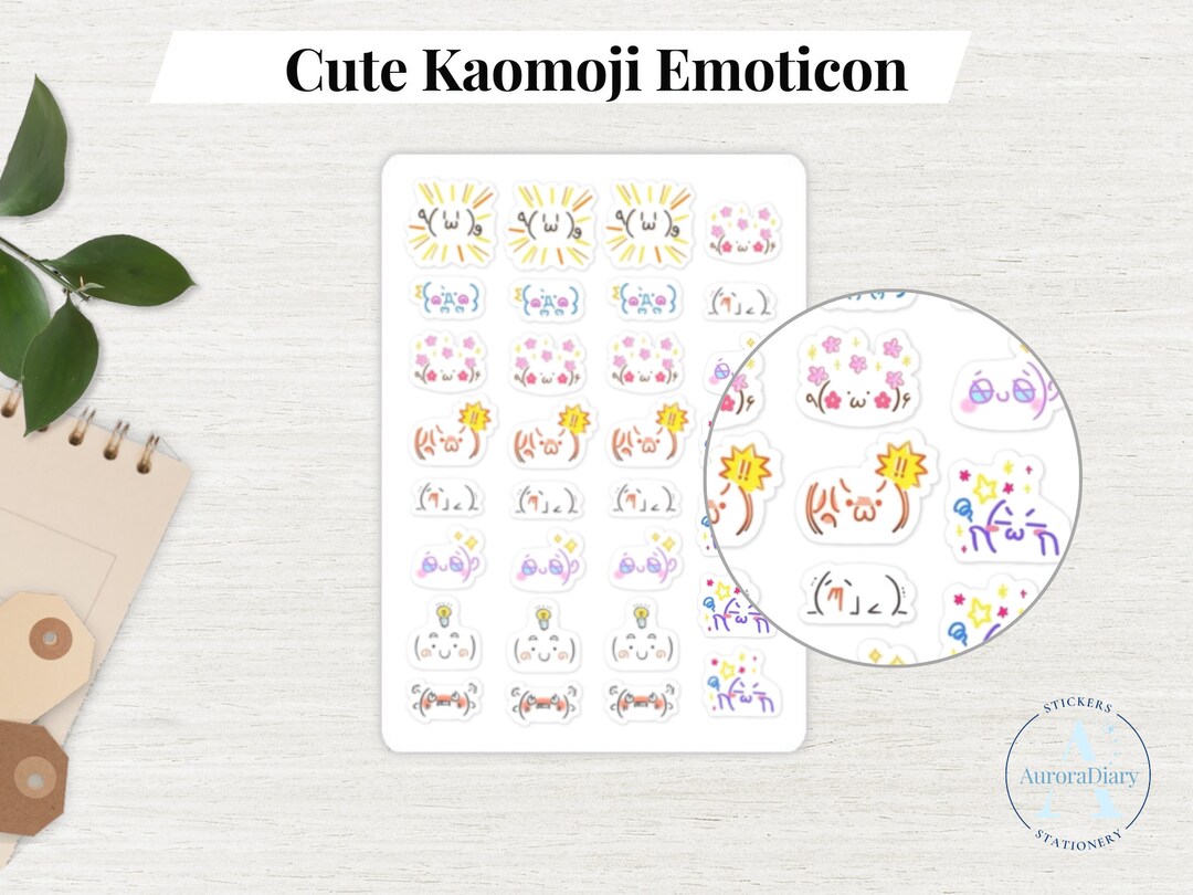 Cute Kaomoji Emoticon Sticker Sheet Japanese Emoji Journal Planner ...
