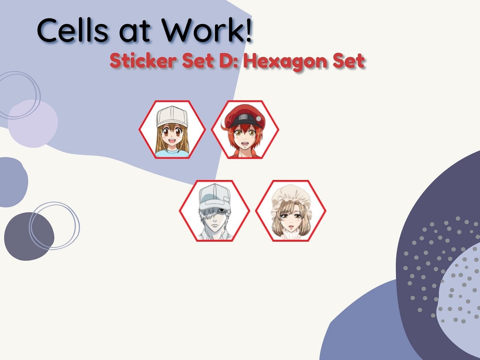 Cells at Workhataraku Saibou Sticker Set Waterproof | Etsy