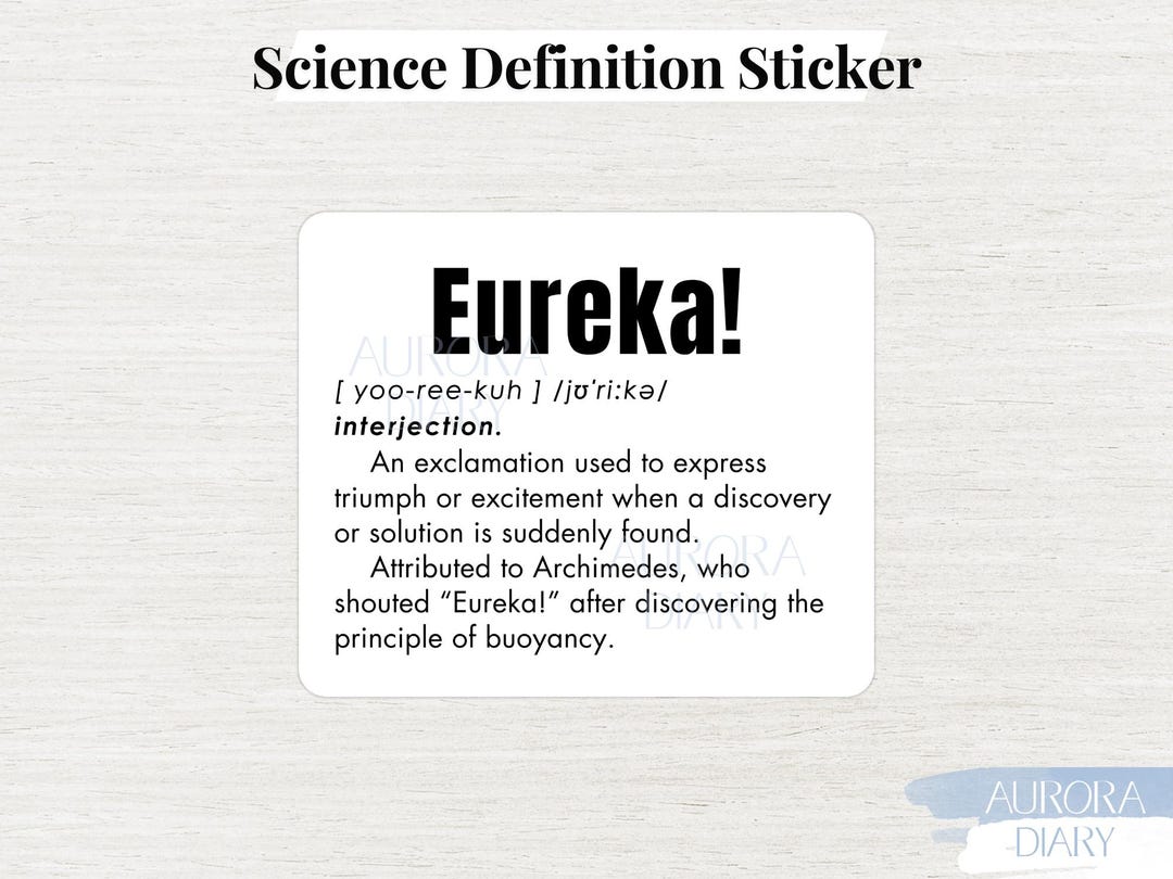 EUREKA! Definition Science Sticker | STEM Laptop Sticker | Physics ...