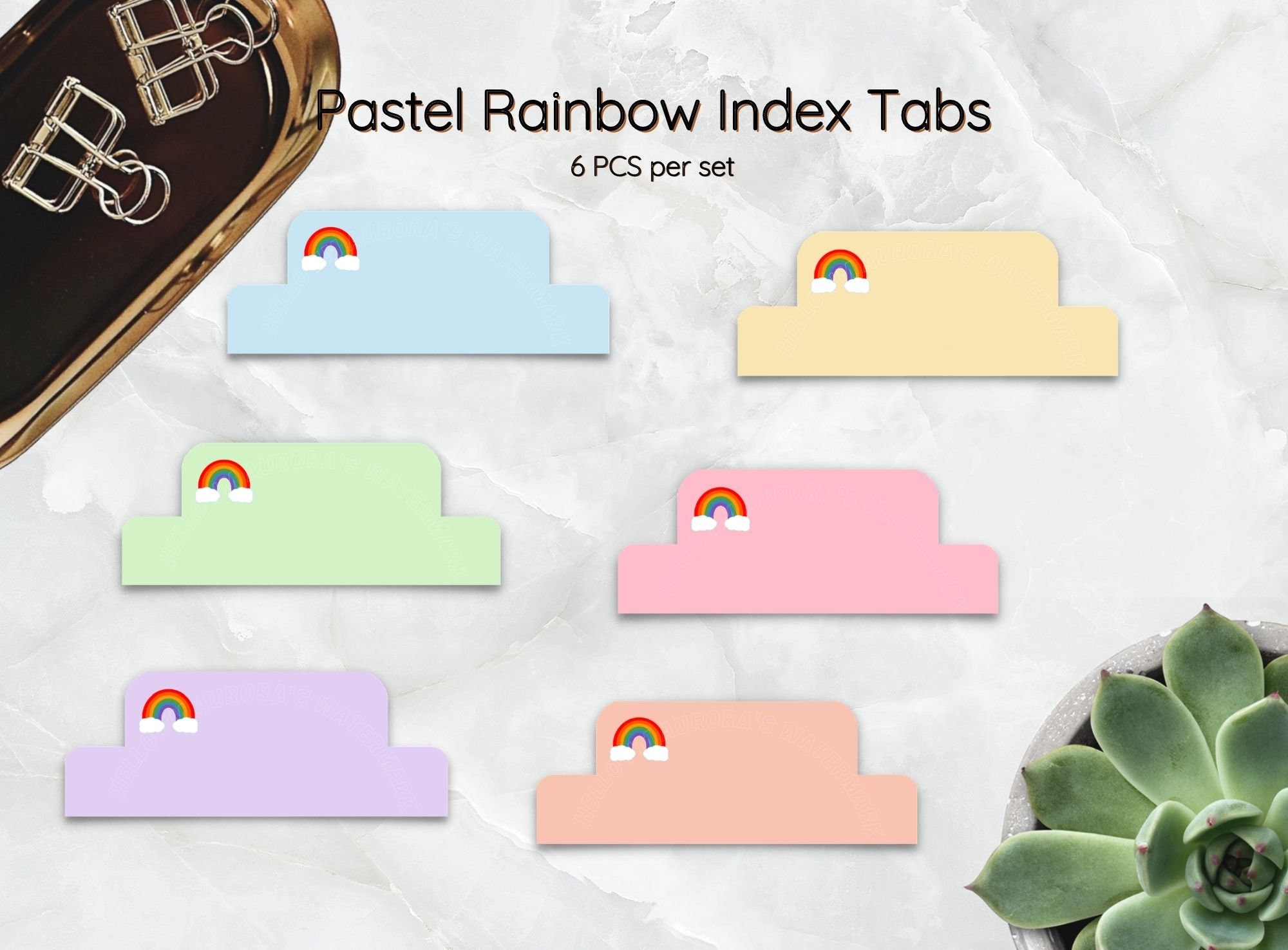 Pastel Rainbow Divider Tabs Index Tabs for Binder Planner - Etsy
