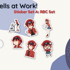 Cells at Workhataraku Saibou Sticker Set Waterproof, Anime, Japan ...