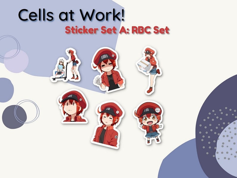 Cells at Workhataraku Saibou Sticker Set Waterproof | Etsy