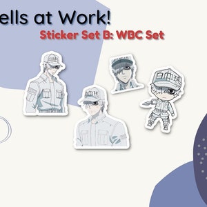Cells at Workhataraku Saibou Sticker Set Waterproof - Etsy