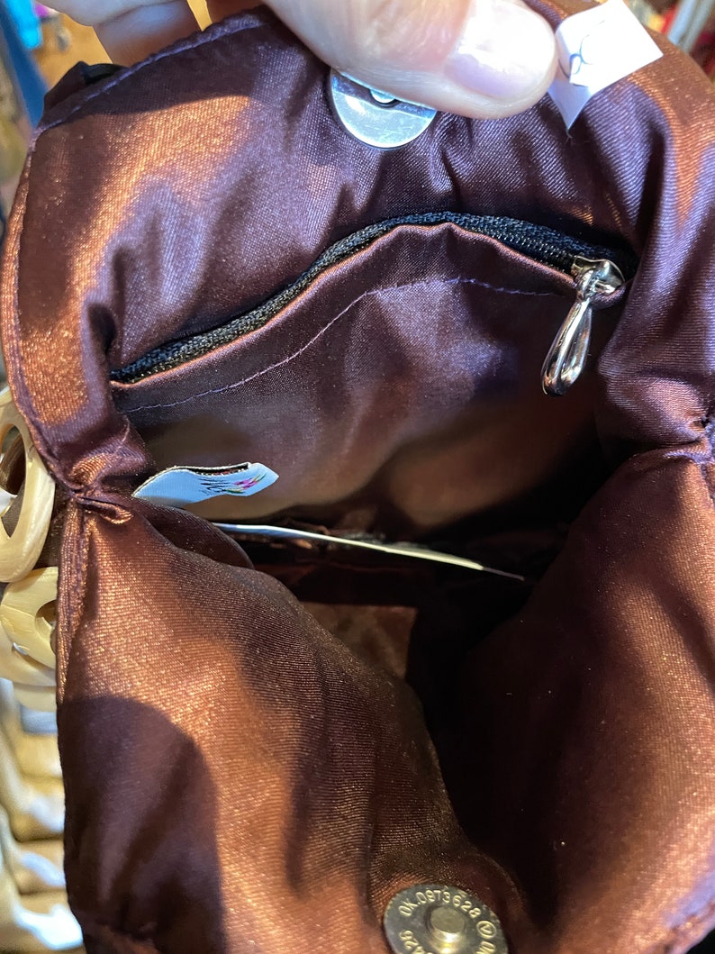 1990s Silk, Mother of Pearl and Horn Plum Purse. - Etsy