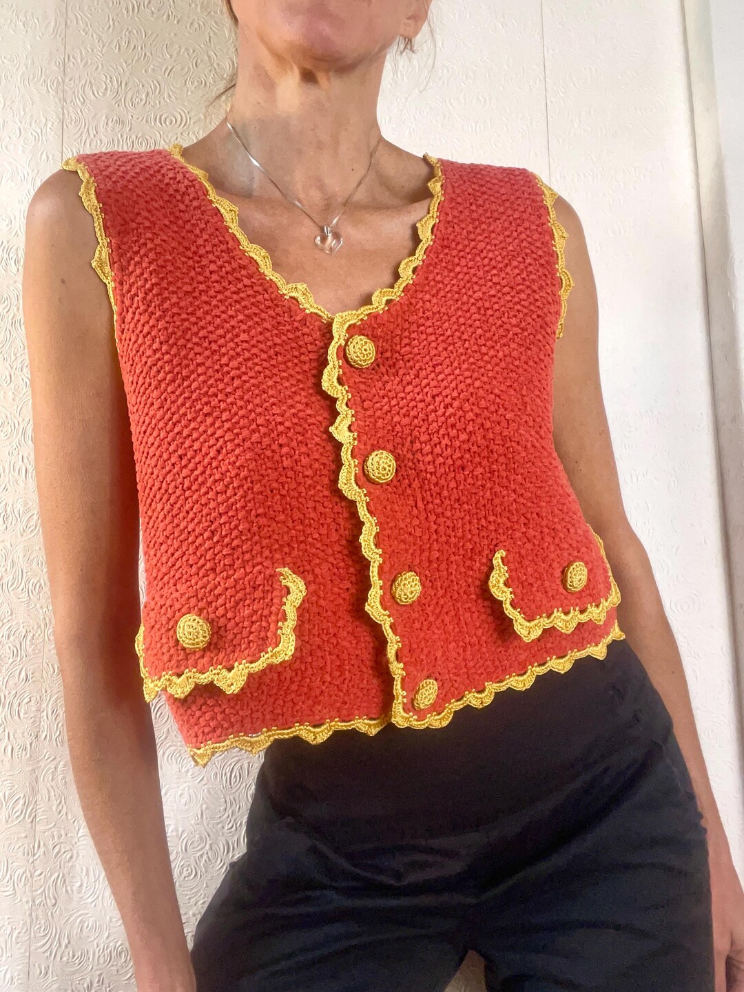 1994 Michael Simon Chenille Knit Vest. M - Etsy