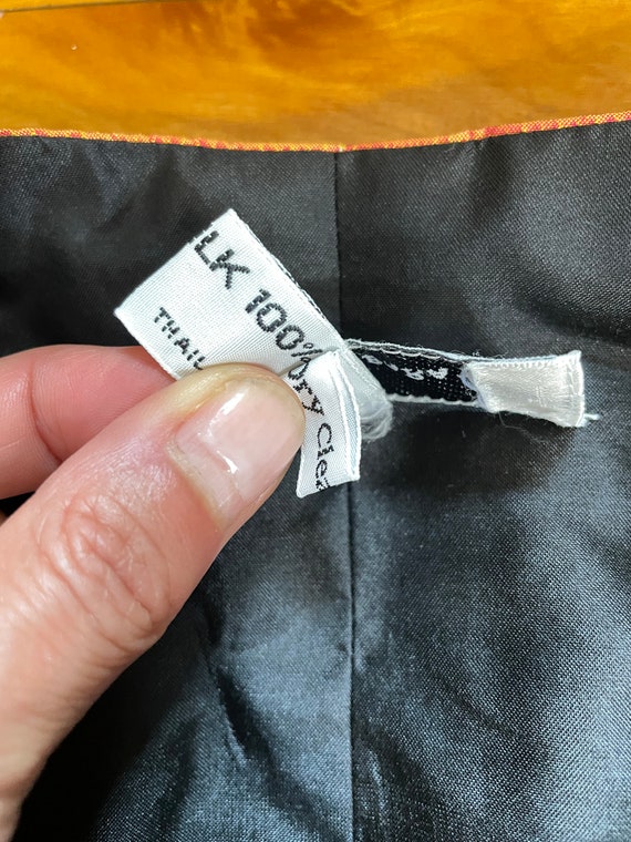 1990s Y2K 100 % Thai Silk Chevron Rainbow Jacket. M-L - Gem