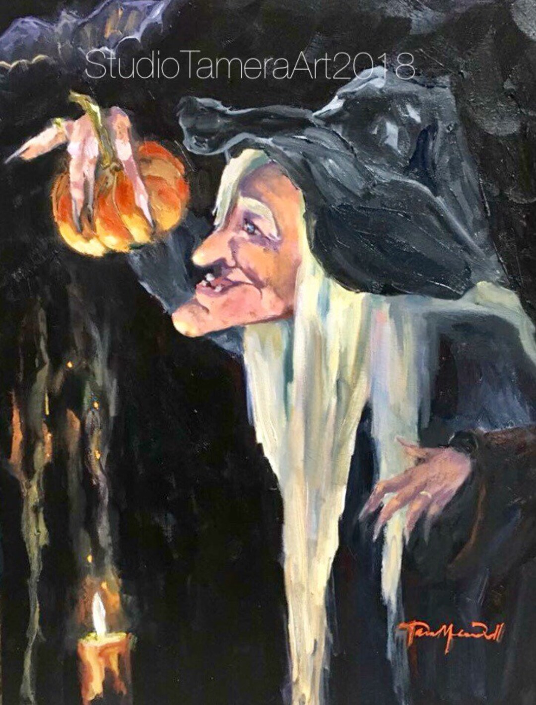 Witch Halloween Oil Painting Print Signed Numbered! Pagan Wicca Strega ...