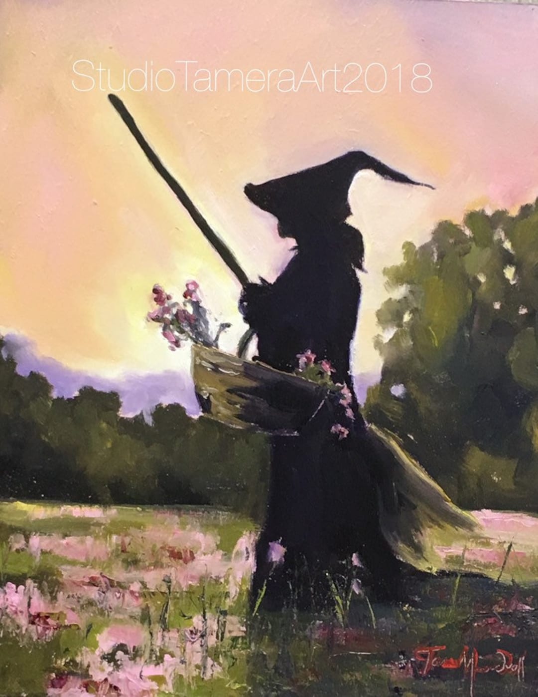 The Witch at Dawn Halloween Strega Samhain Healer Print Oil Painting - Etsy