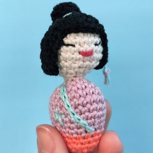 Amigurumi Doll, Doll Crochet Pattern, Kokeshi Doll Pattern, Japanese ...