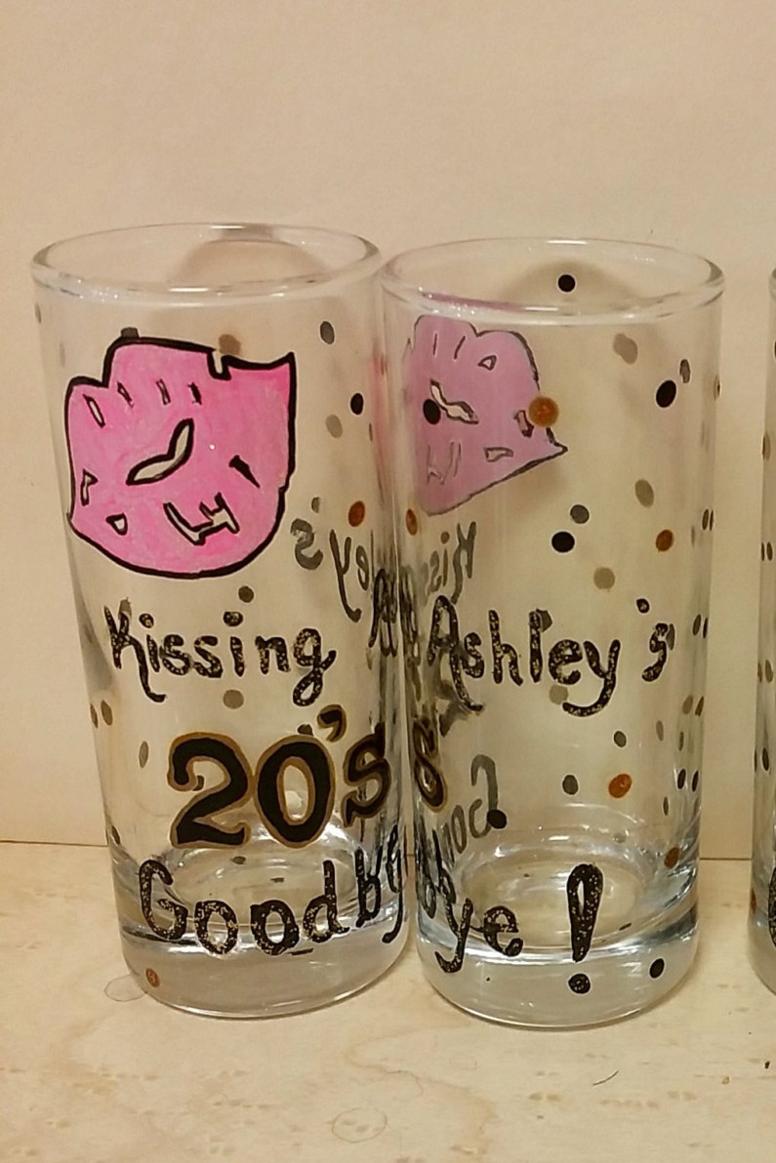 Kissing My Ages Goodbye Shot Glasses - Etsy