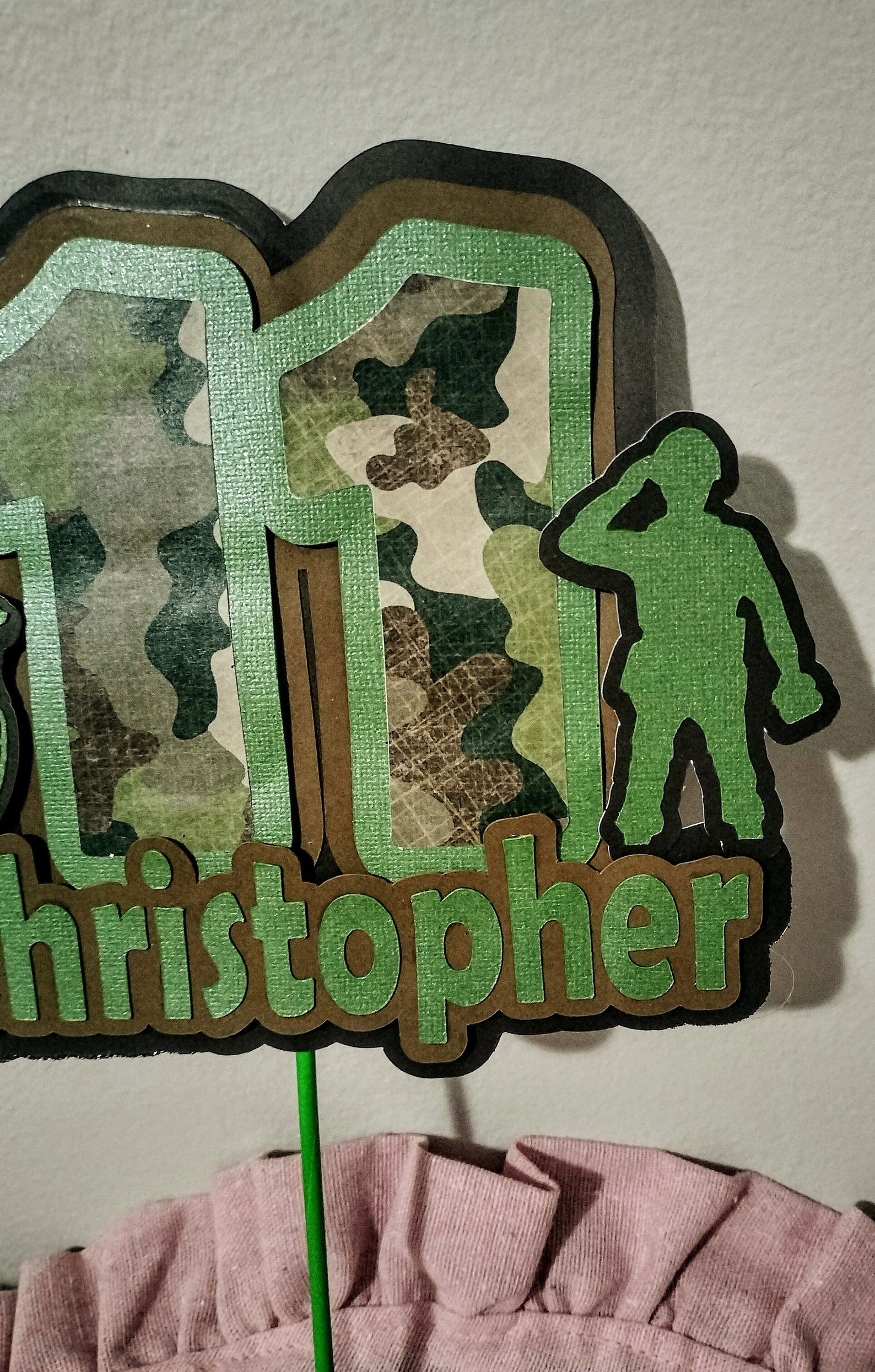 3D Layered Camo, Military, Solider Print Numbered Cake/cupcake Topper ...