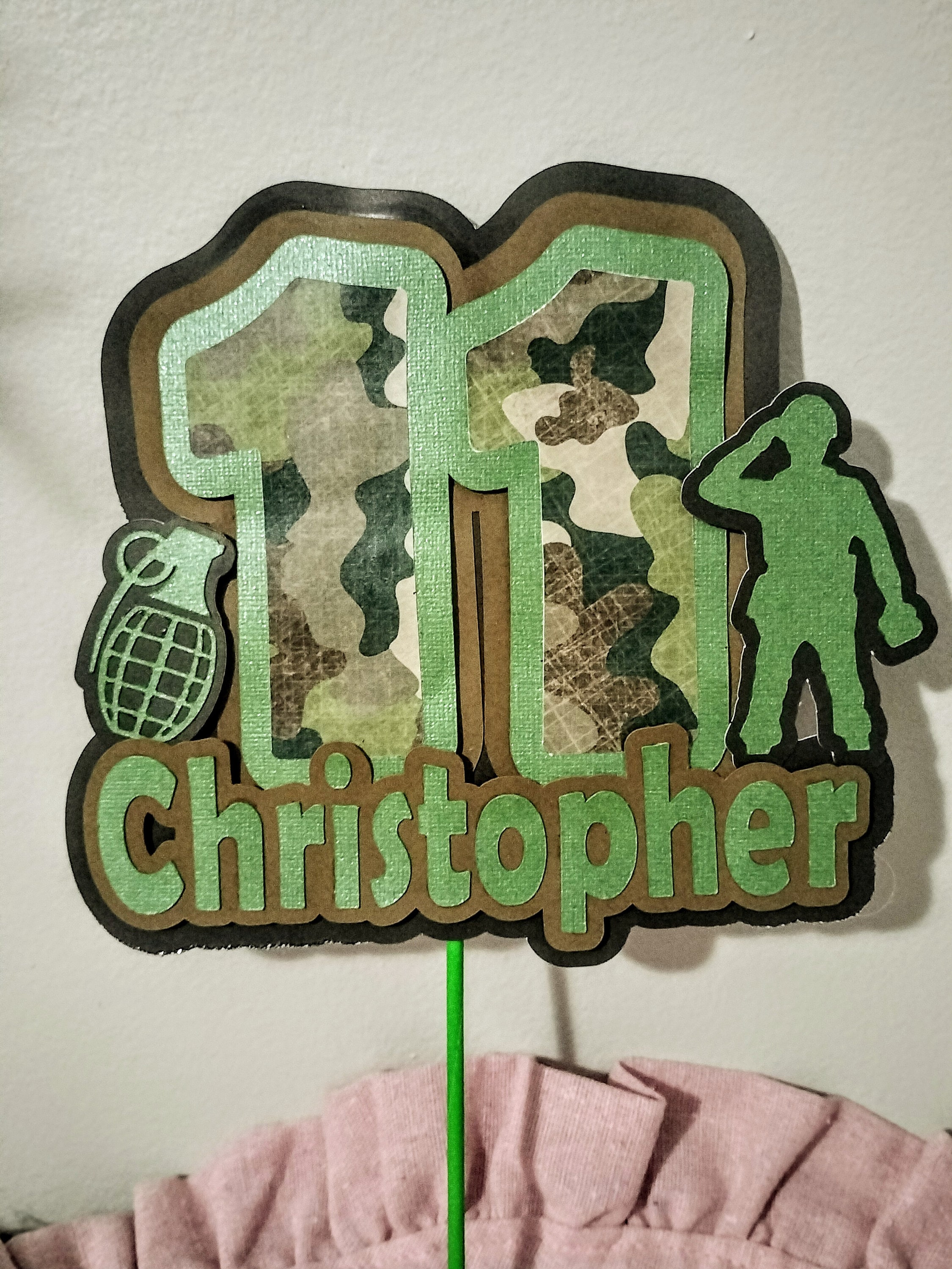 3D Layered Camo, Military, Solider Print Numbered Cake/cupcake Topper ...