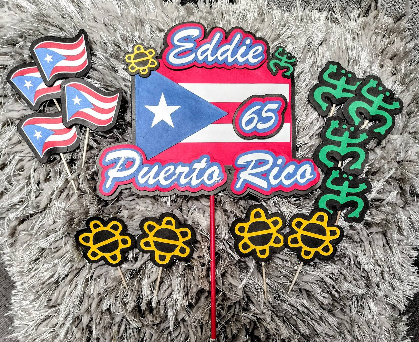 3D Puerto Rican Theme Cake Topper Decorations - Etsy