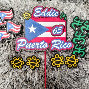 3D Puerto Rican Theme Cake Topper Decorations - Etsy