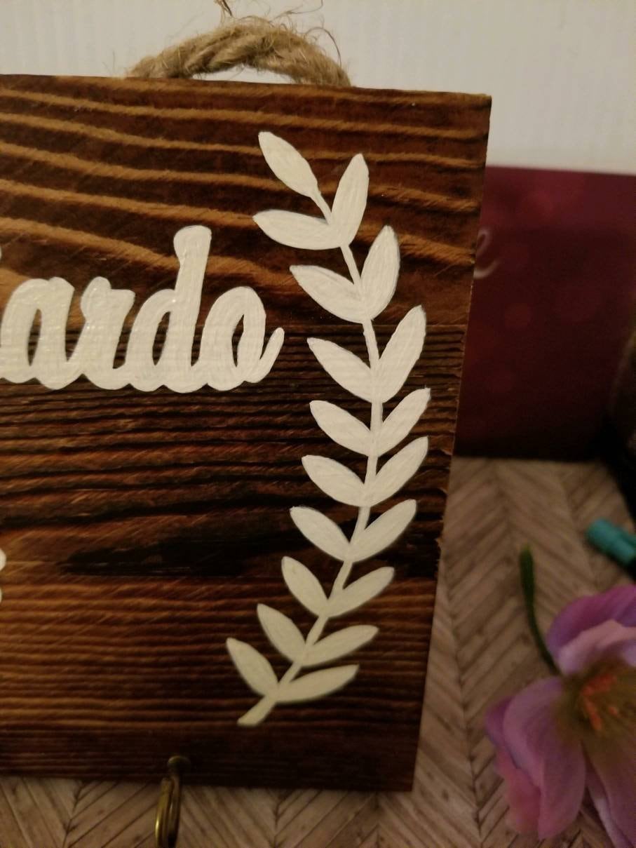 5 Hook Key Holder Rustic Wood Plank - Etsy