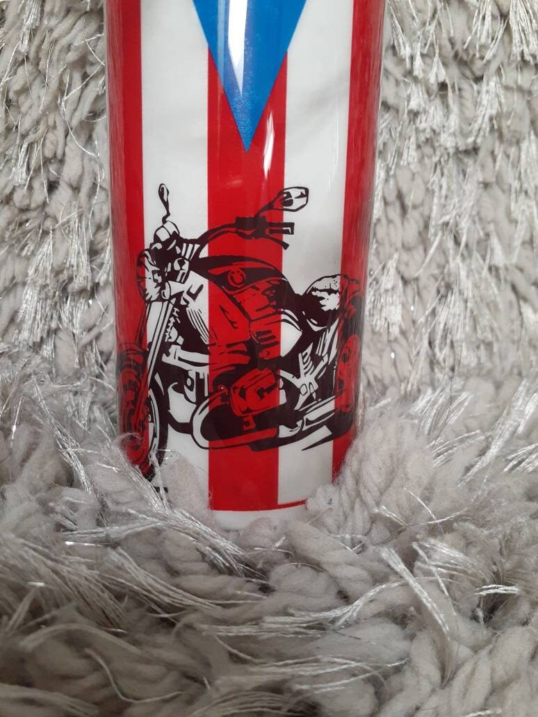 Puerto Rican Flag Personalized With Motorcycle - Etsy