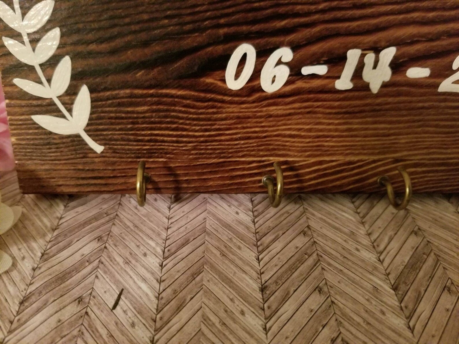 5 Hook Key Holder Rustic Wood Plank - Etsy