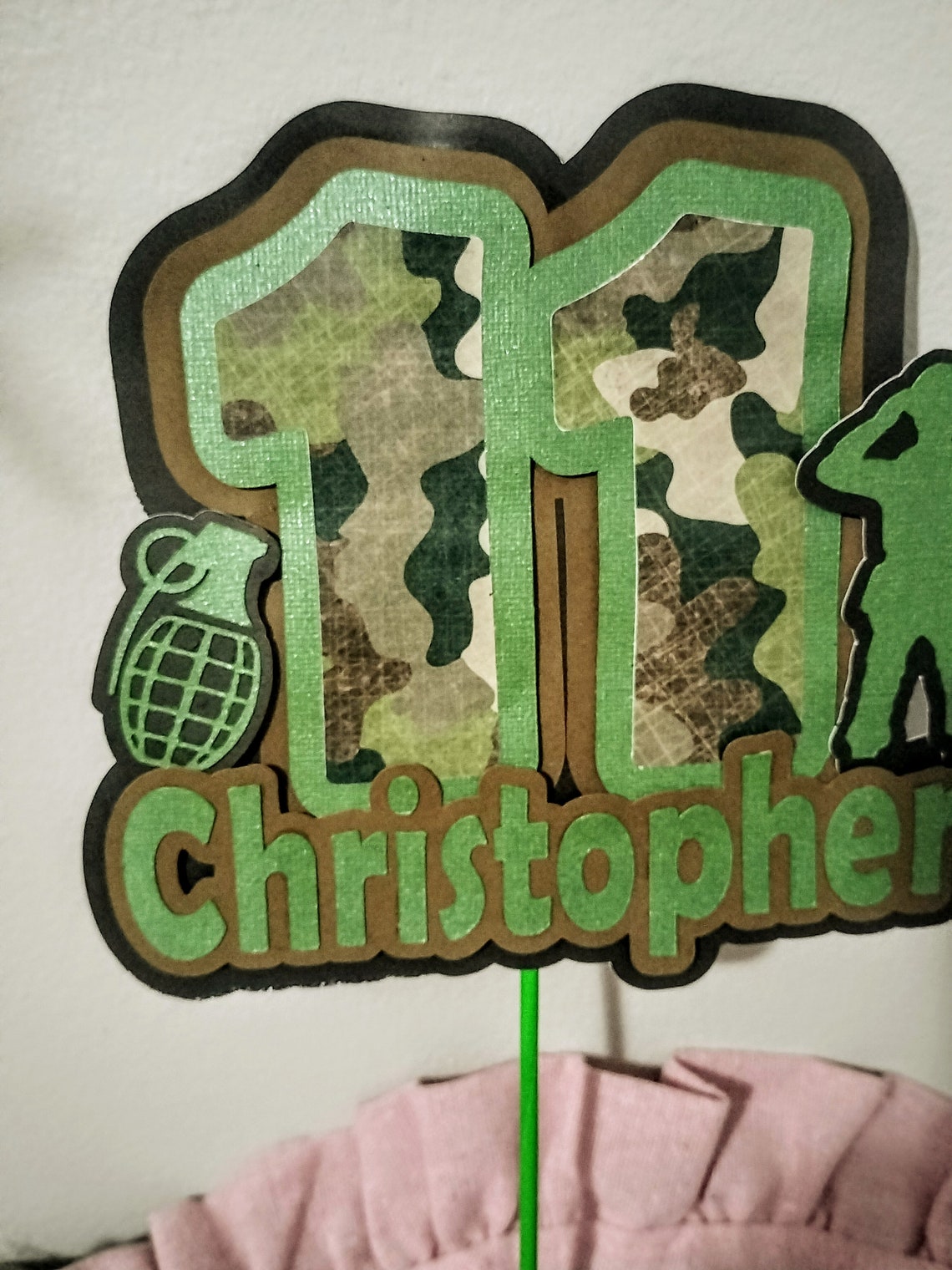 3D Layered Camo, Military, Solider Print Numbered Cake/cupcake Topper ...