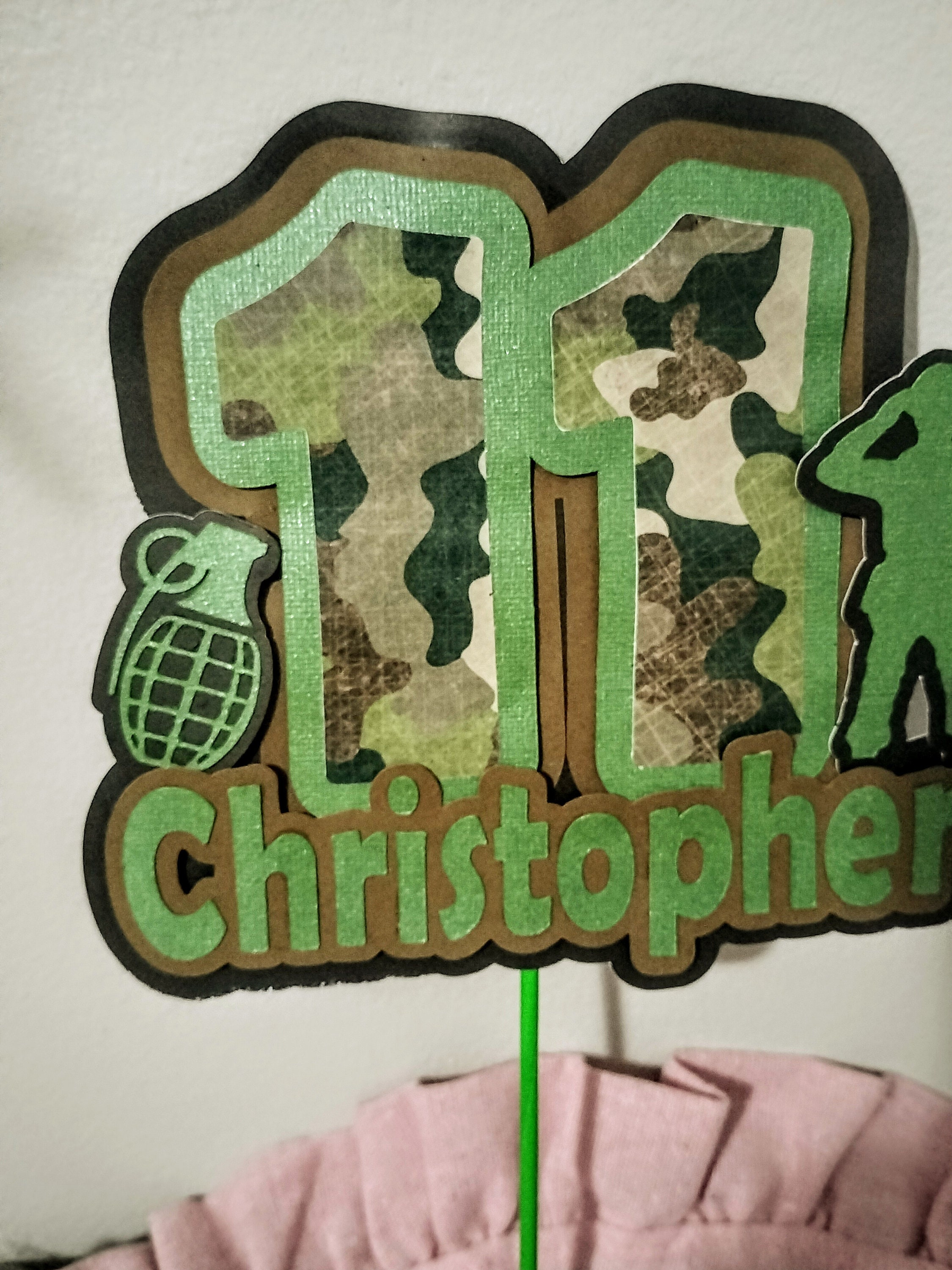 3D Layered Camo, Military, Solider Print Numbered Cake/cupcake Topper ...