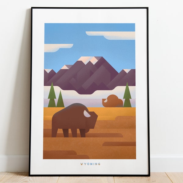Vintage Wyoming Poster - Etsy