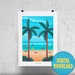Florida Poster Travel Printable Vintage Style Florida Art Florida Beach ...
