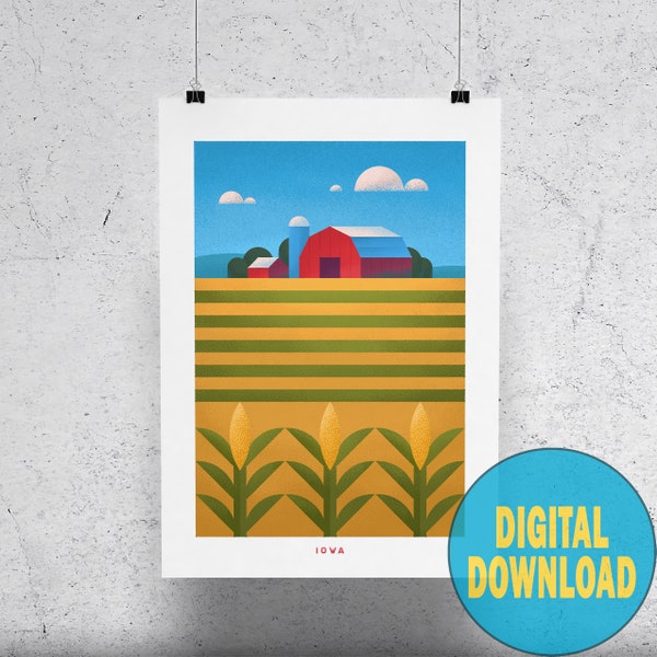 Iowa Rural Poster - Etsy