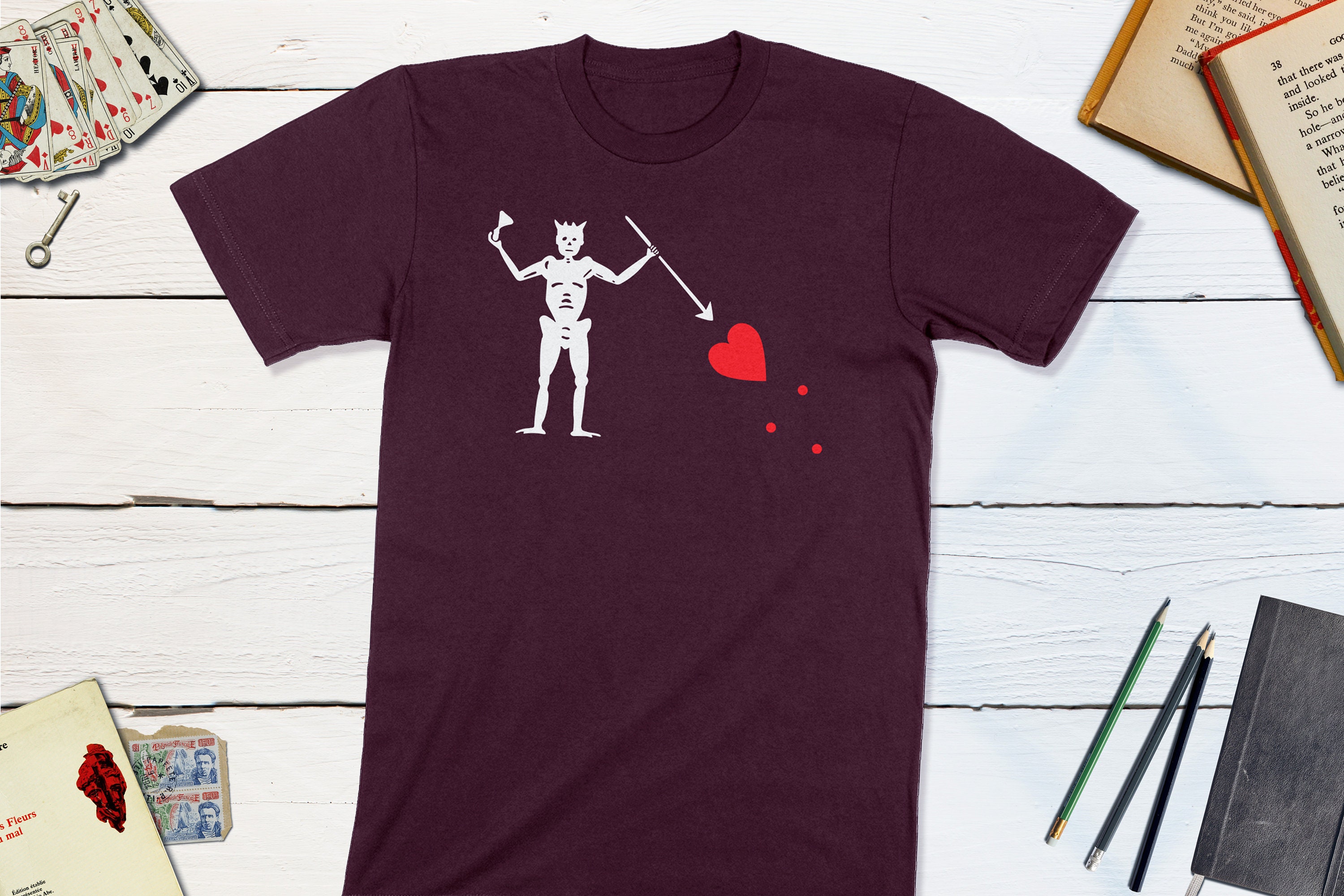 Pirate Shirt Pirate Flag Blackbeard Flag Shirt Drinking Skeleton Spear ...