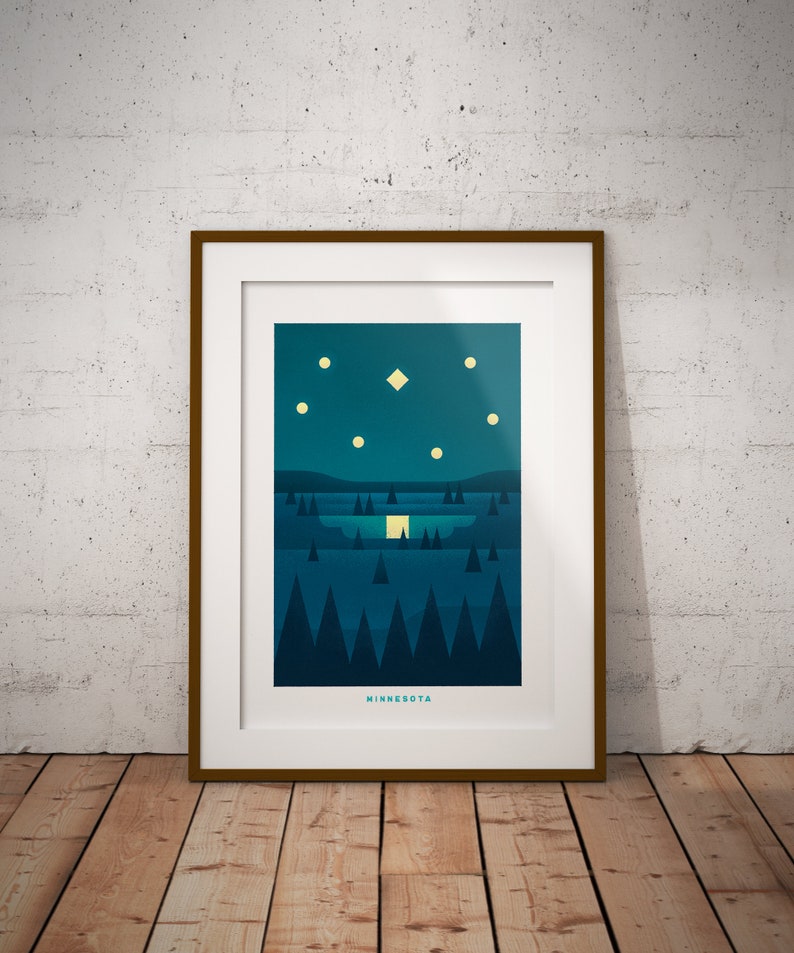 Minnesota Poster Travel Print Vintage Style Minnesota Art - Etsy