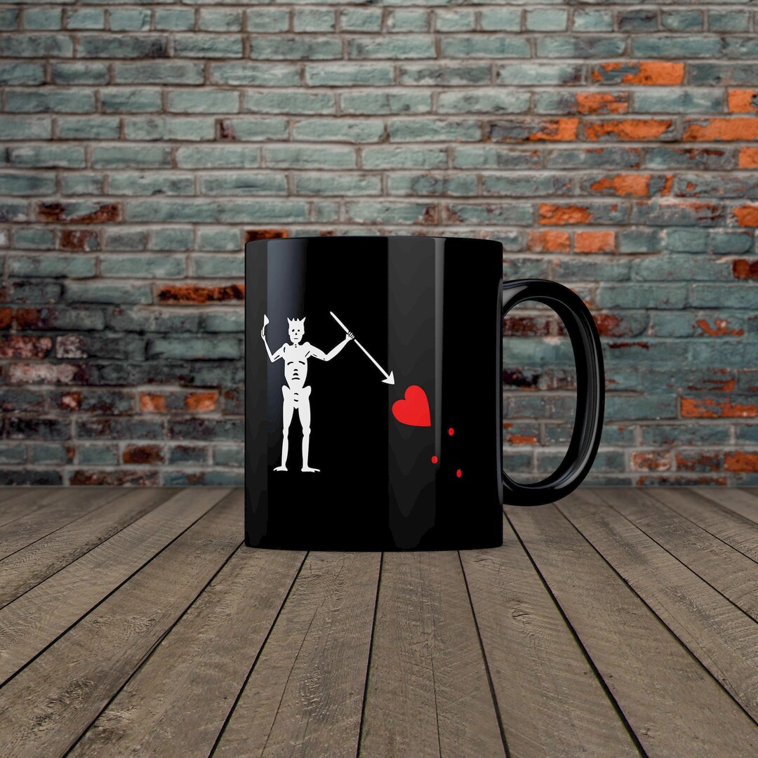 Pirate Mug Pirate Flag Blackbeard Flag Coffee Mug Drinking - Etsy