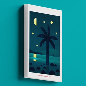 South Carolina Canvas Travel Print, Vintage Style South Carolina Art ...