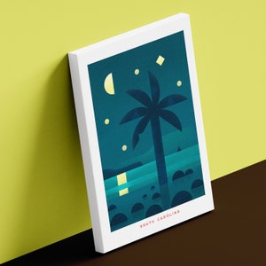 South Carolina Canvas Travel Print, Vintage Style South Carolina Art ...