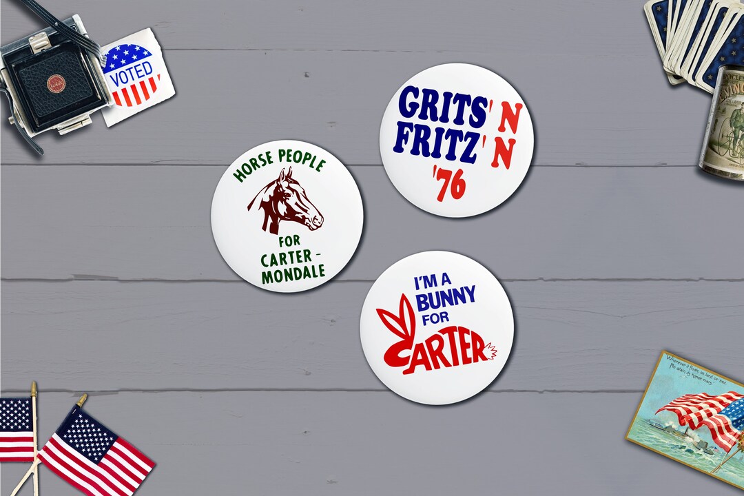 Jimmy Carter Retro Political Campaign Buttons 3 Pack US Political ...