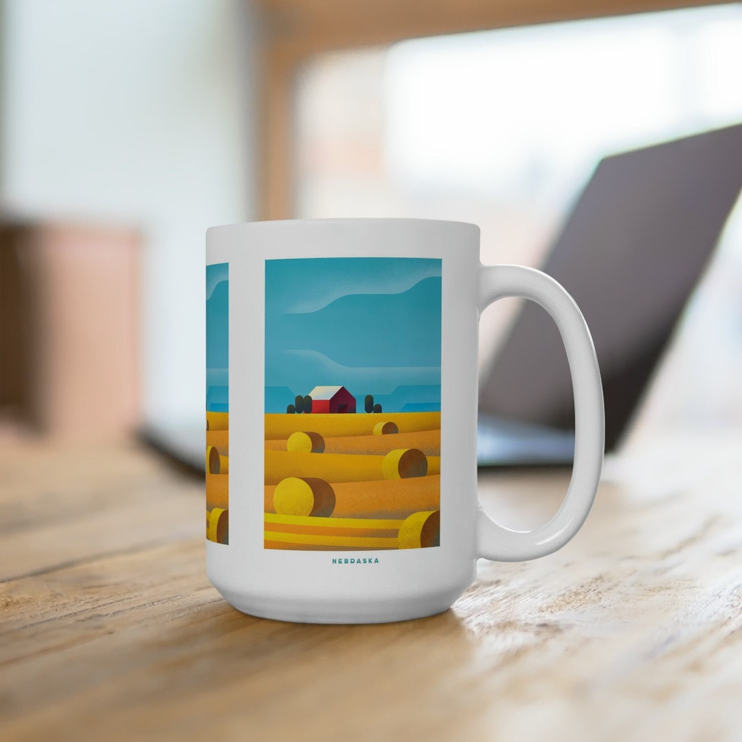 Nebraska Poster Travel Mug Vintage Style Nebraska Mug Retro State Mug ...