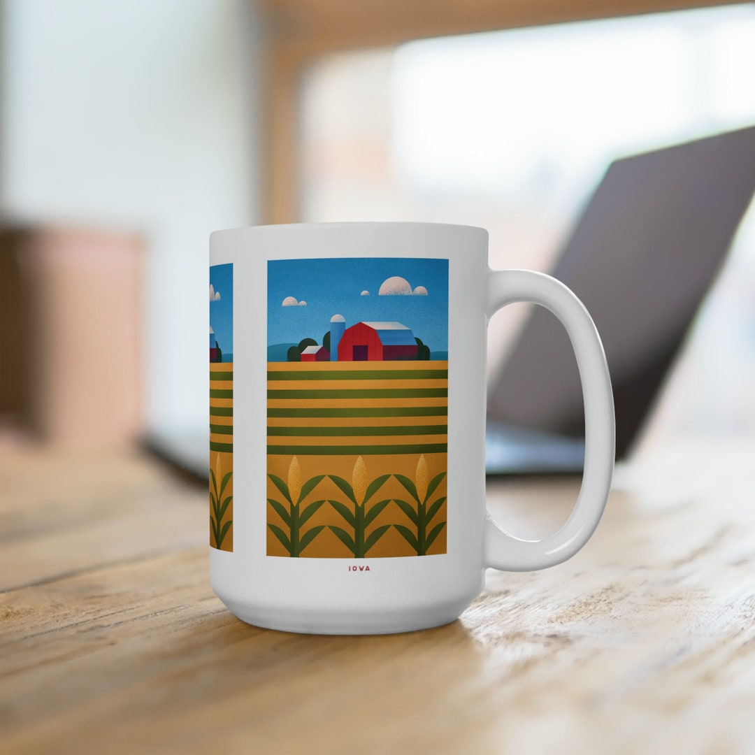 Iowa Travel Poster Mug Vintage Style Iowa Mug Retro State Poster Mug ...