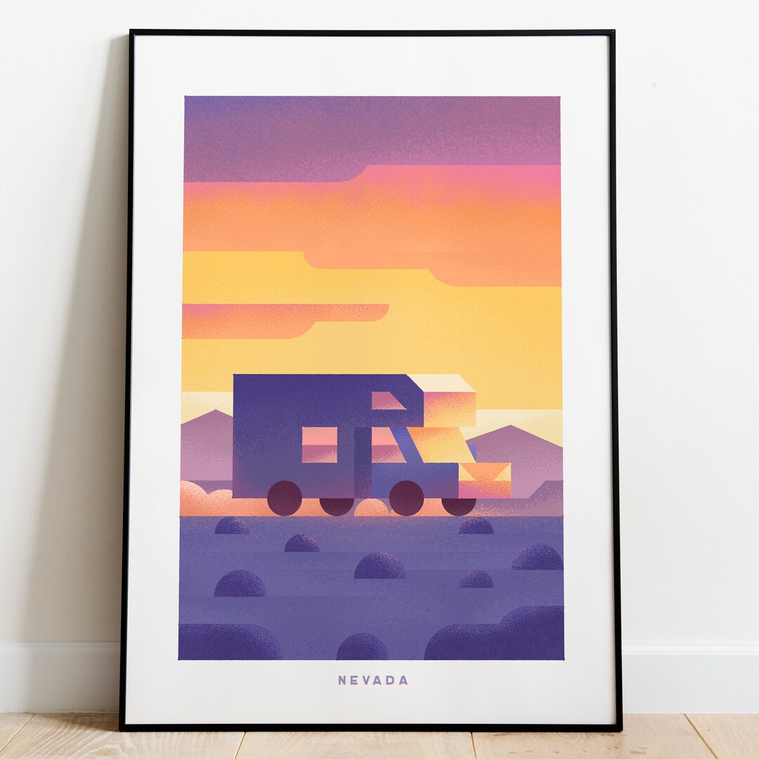 Nevada Poster Travel Print Vintage Style Nevada Art Retro Wohnkultur ...