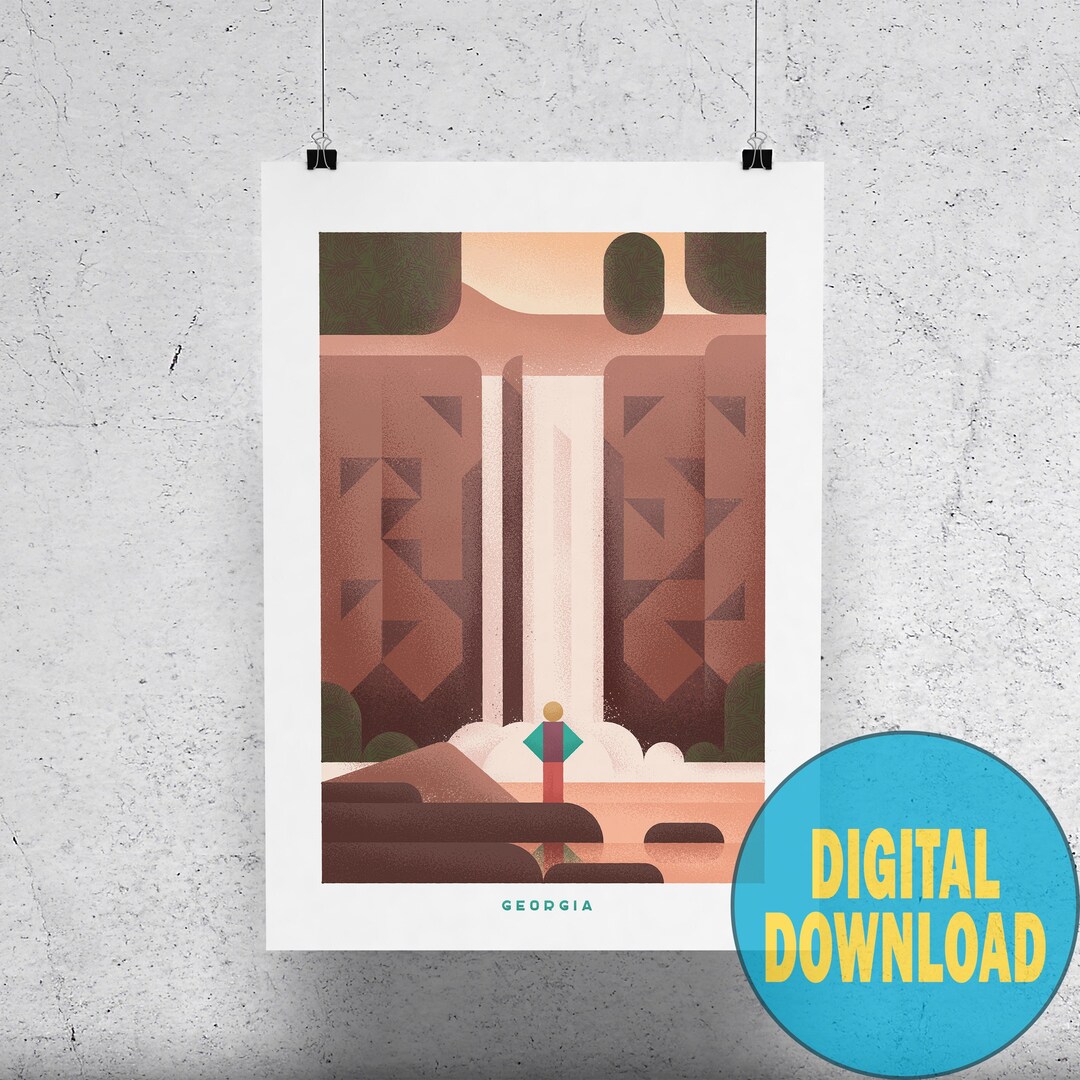 Georgia Poster Travel Printable Vintage Style Georgia Art Georgia ...