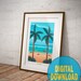 Florida Poster Travel Printable Vintage Style Florida Art Florida Beach ...