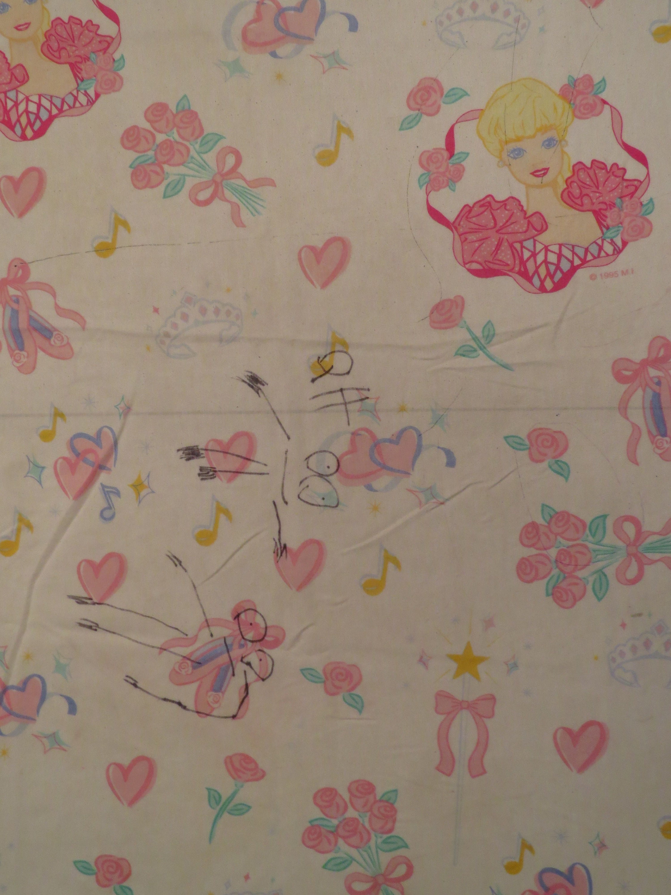 Vintage Barbie Twin Sheet Set Includes Flat Fitted And Pillowcase