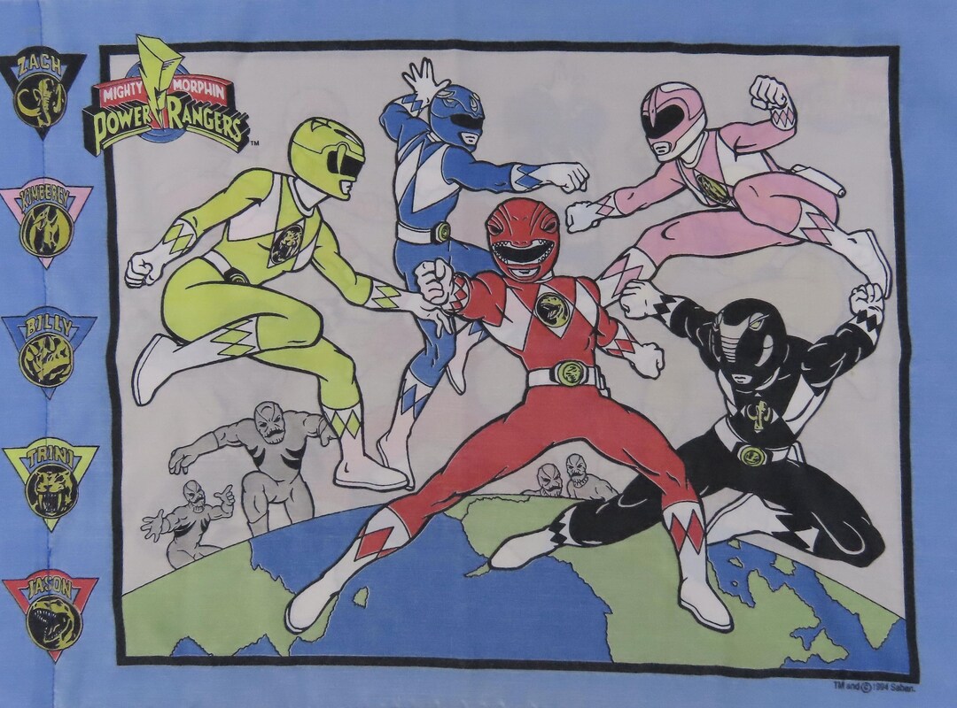 Vintage Power Rangers Standard Pillowcase - Etsy