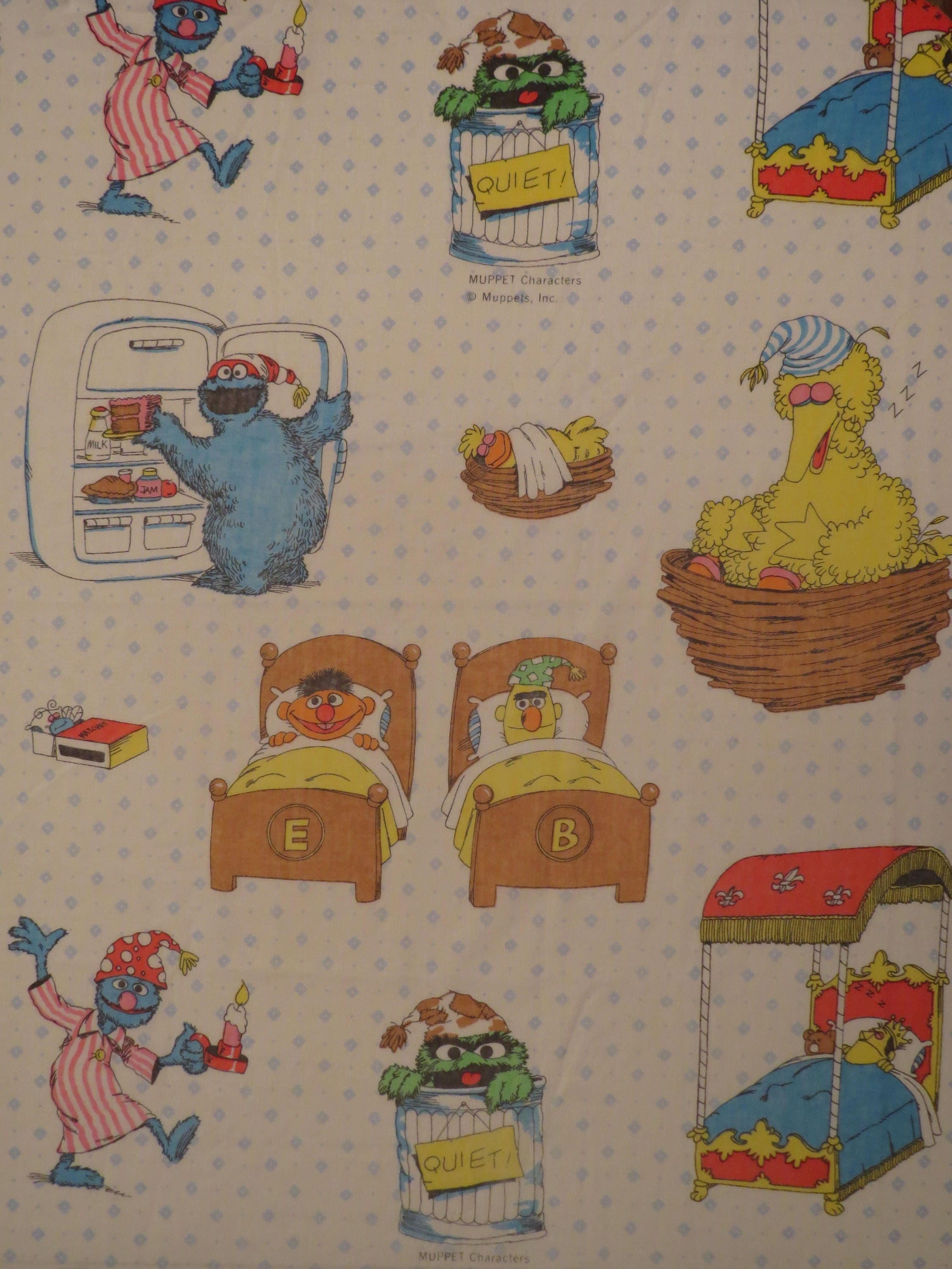 Vintage Sesame Street twin fitted sheet