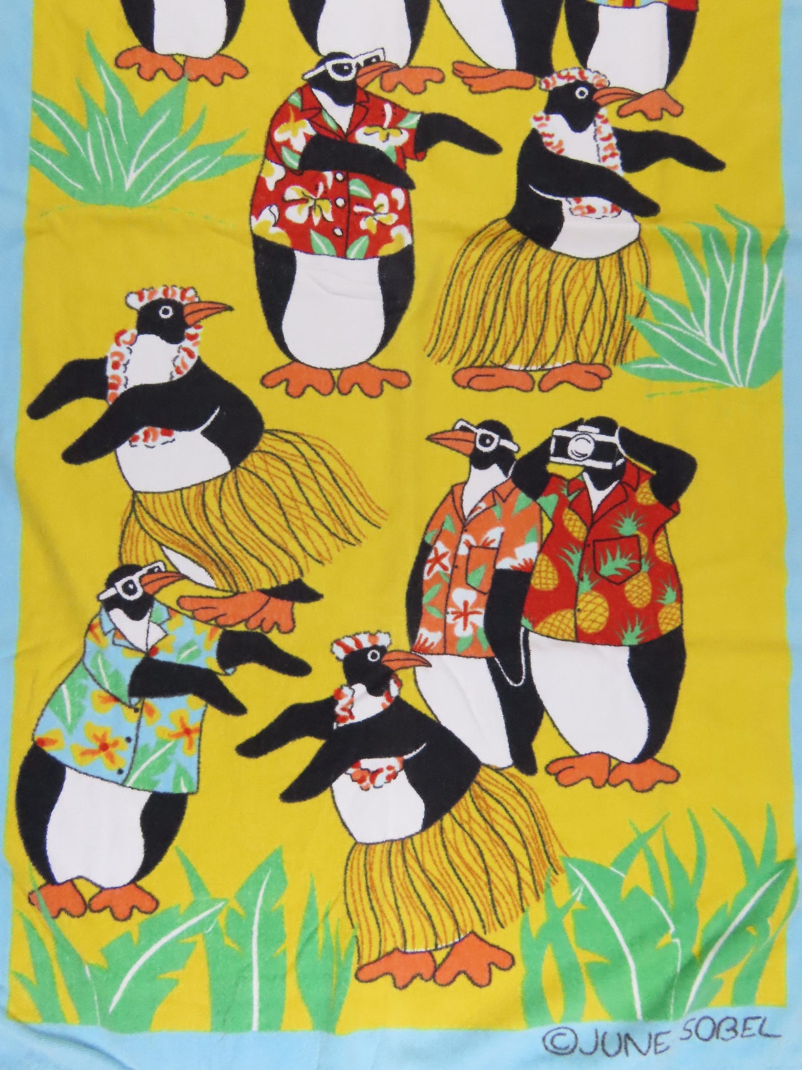 Vintage June Sobel Penguin Party Towel - Etsy