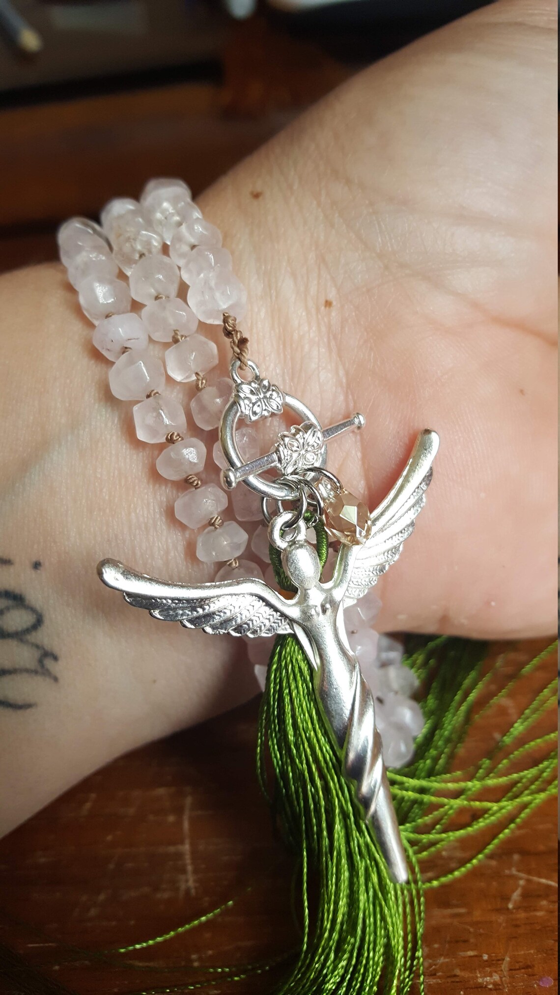 Hand-knotted Rose Quartz Bead Necklace - Etsy