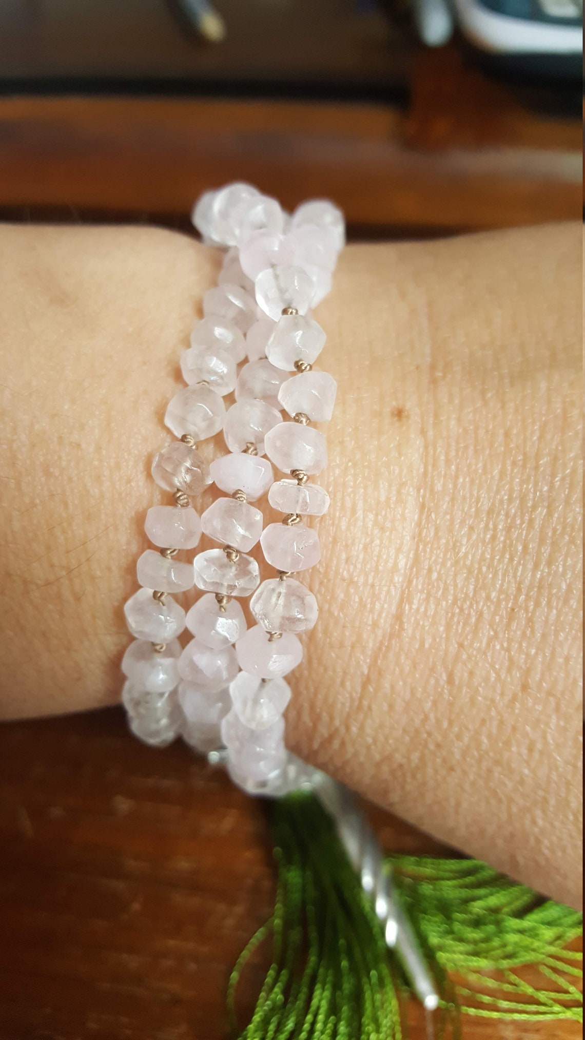 Hand-knotted Rose Quartz Bead Necklace - Etsy