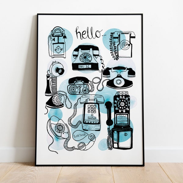 Telephone Print - Etsy