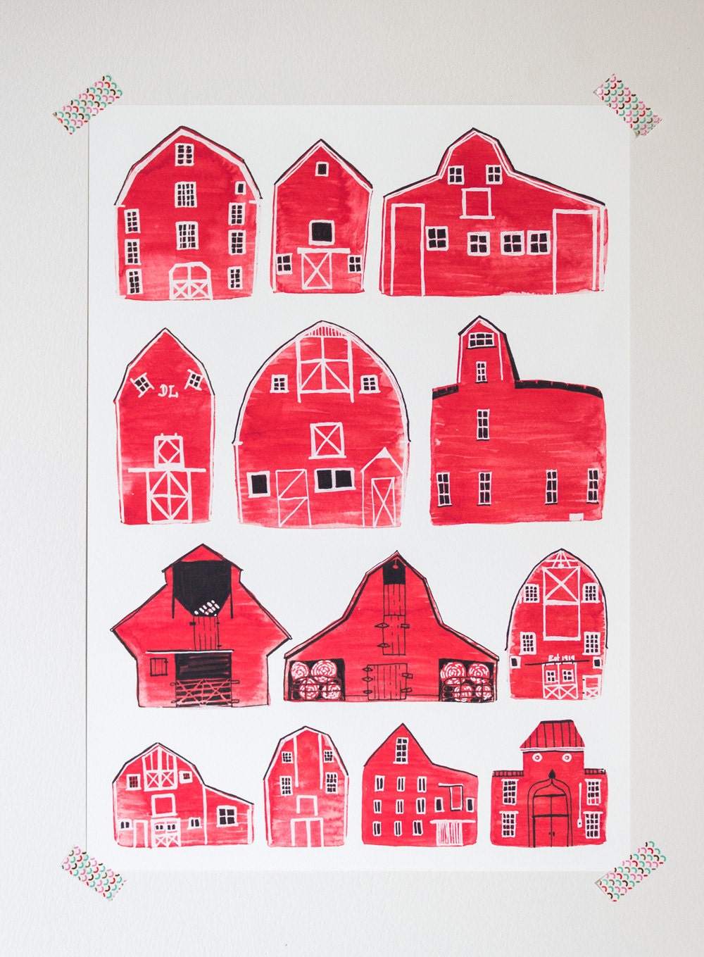 Red Barn Print Red Barns Poster Country Red Barn Red Barn - Etsy
